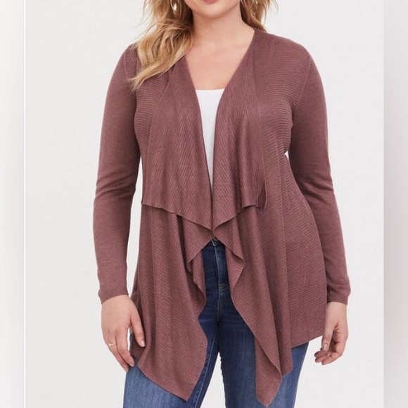 torrid | Sweaters | Dusty Pink Drape Cardigan | Poshmark